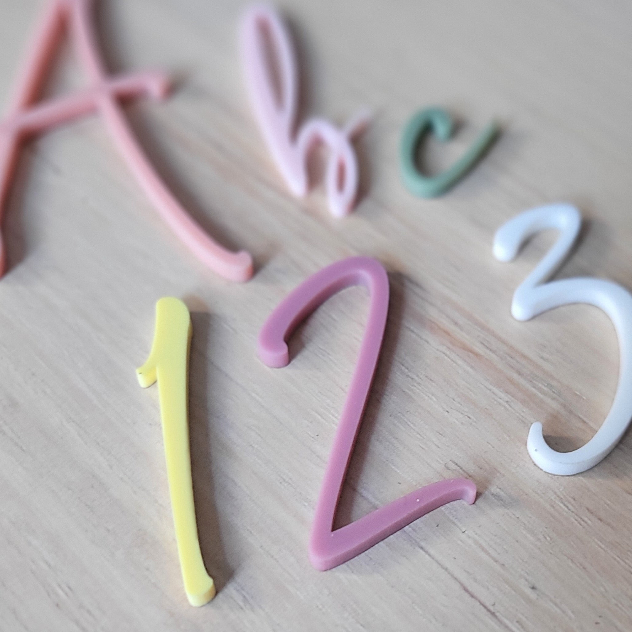 Letters + Numbers - Thin Script — Laser Cut Blanks