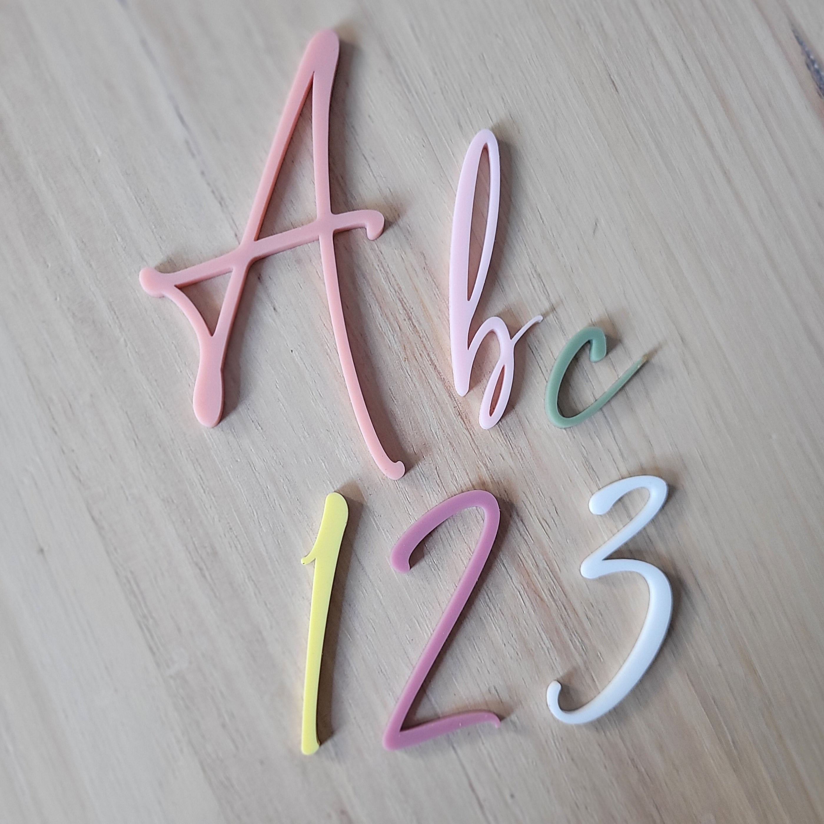 Letters + Numbers - Thin Script — Laser Cut Blanks