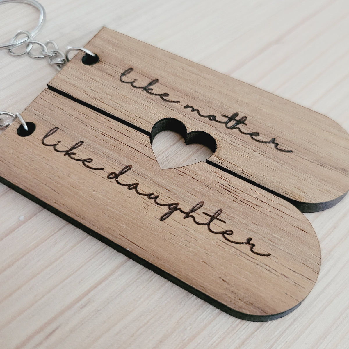 Like Mother, Like Daughter - Matching keyrings (3 timber options avail ...