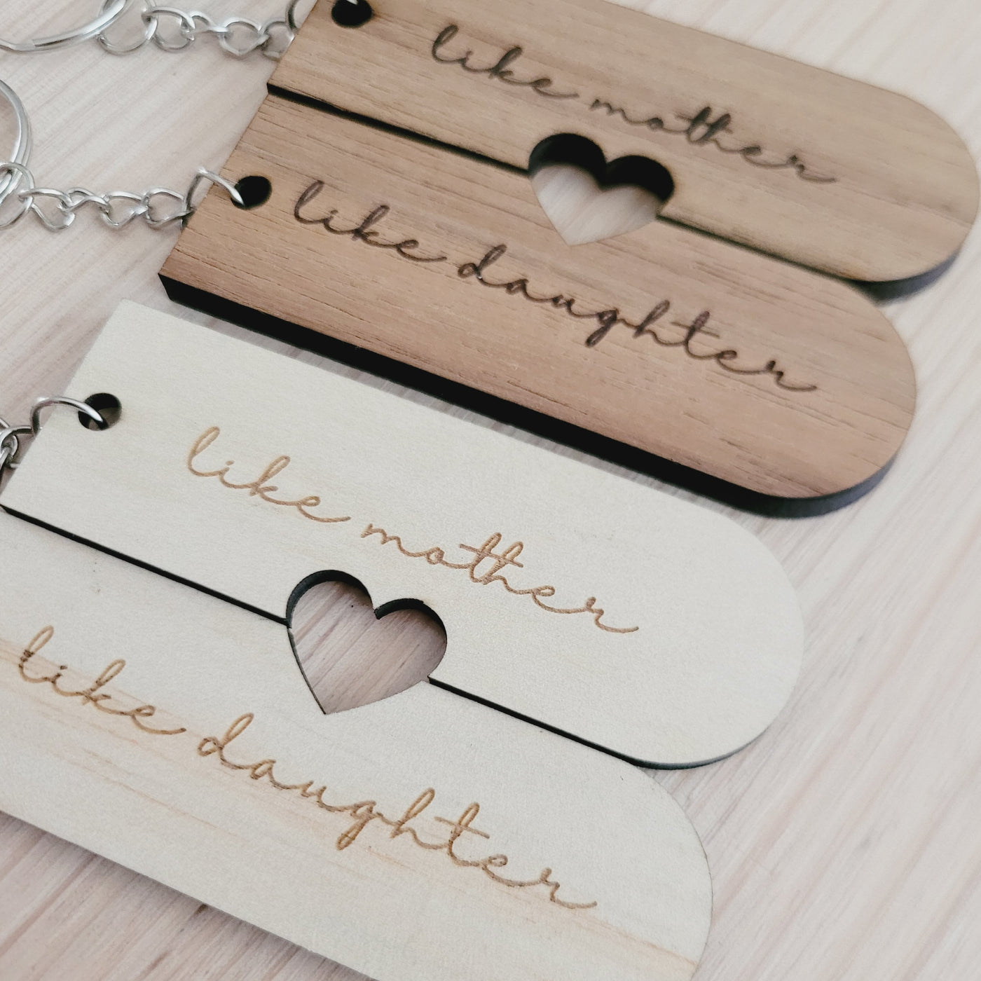 Like Mother, Like Daughter - Matching keyrings (3 timber options avail ...