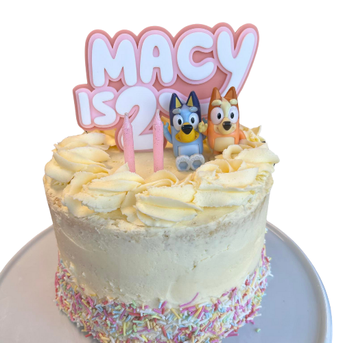 Custom Tripple Layer Name + Number Cake Topper | Bluey inspired Font ...
