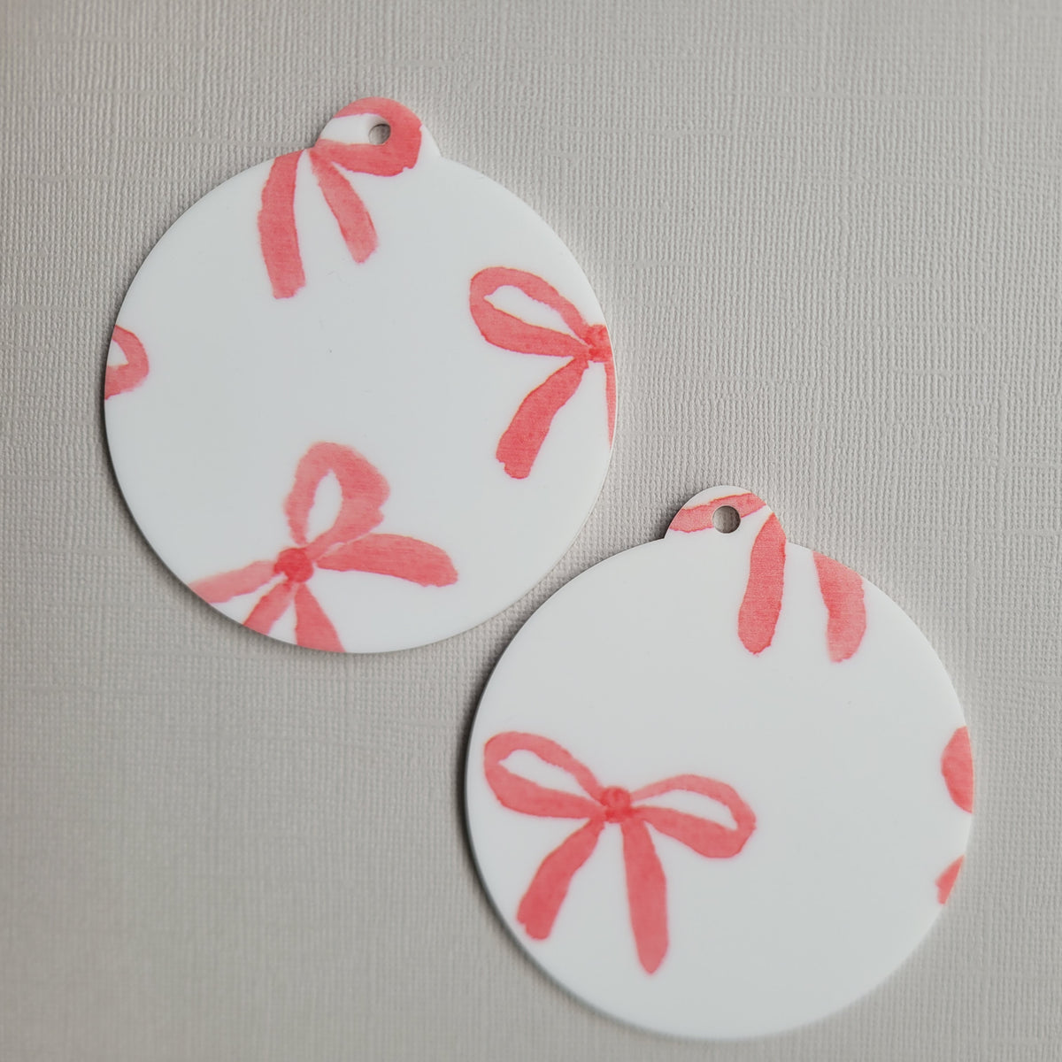 Christmas Baubles - Pink Bows — Laser Cut Blanks