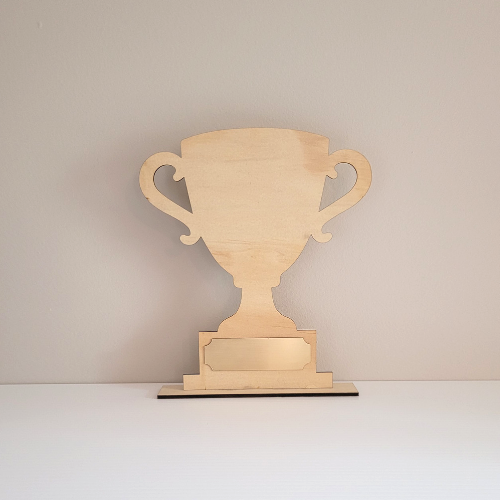 Trophy + Base - with engraving plate — Laser Cut Blanks