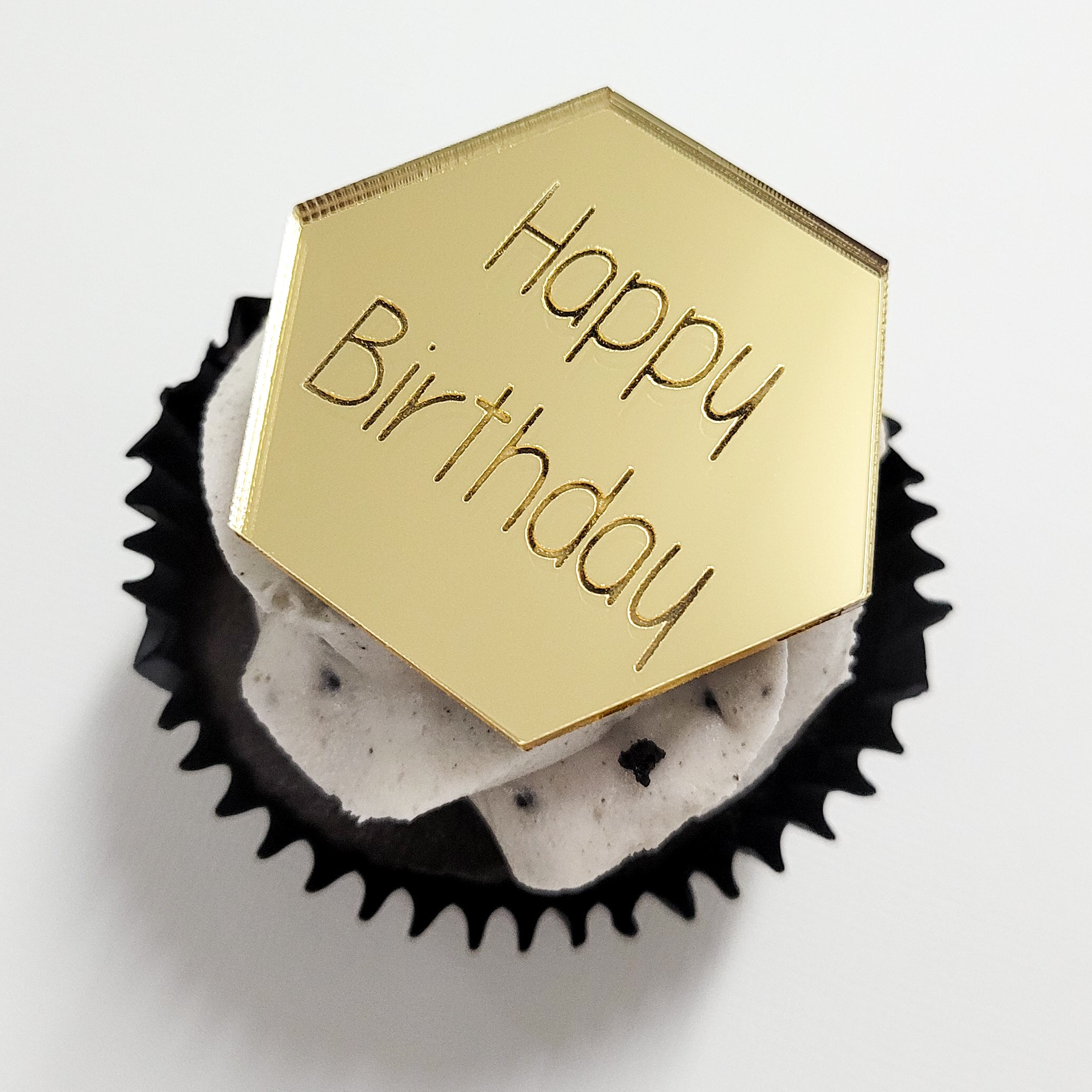 Custom Engraved Cupcake Topper Plaque - Hexagon – Laser Cut Blanks