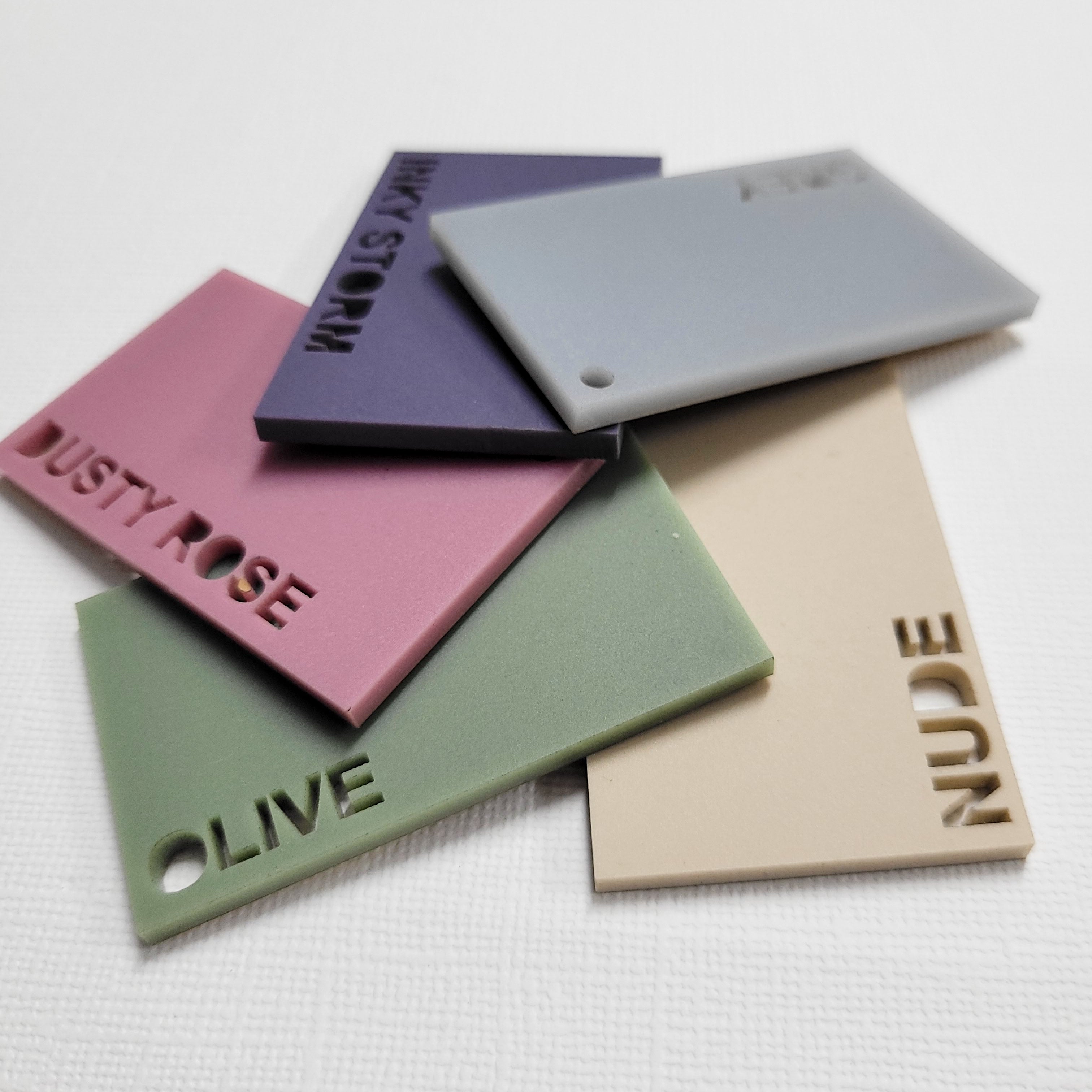 Acrylic Colour Chip Samples / Swatches – Laser Cut Blanks